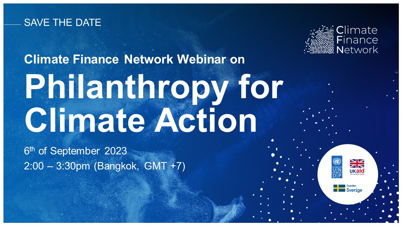 UNDP climate finance network webinar on philanthropy for climate action ...